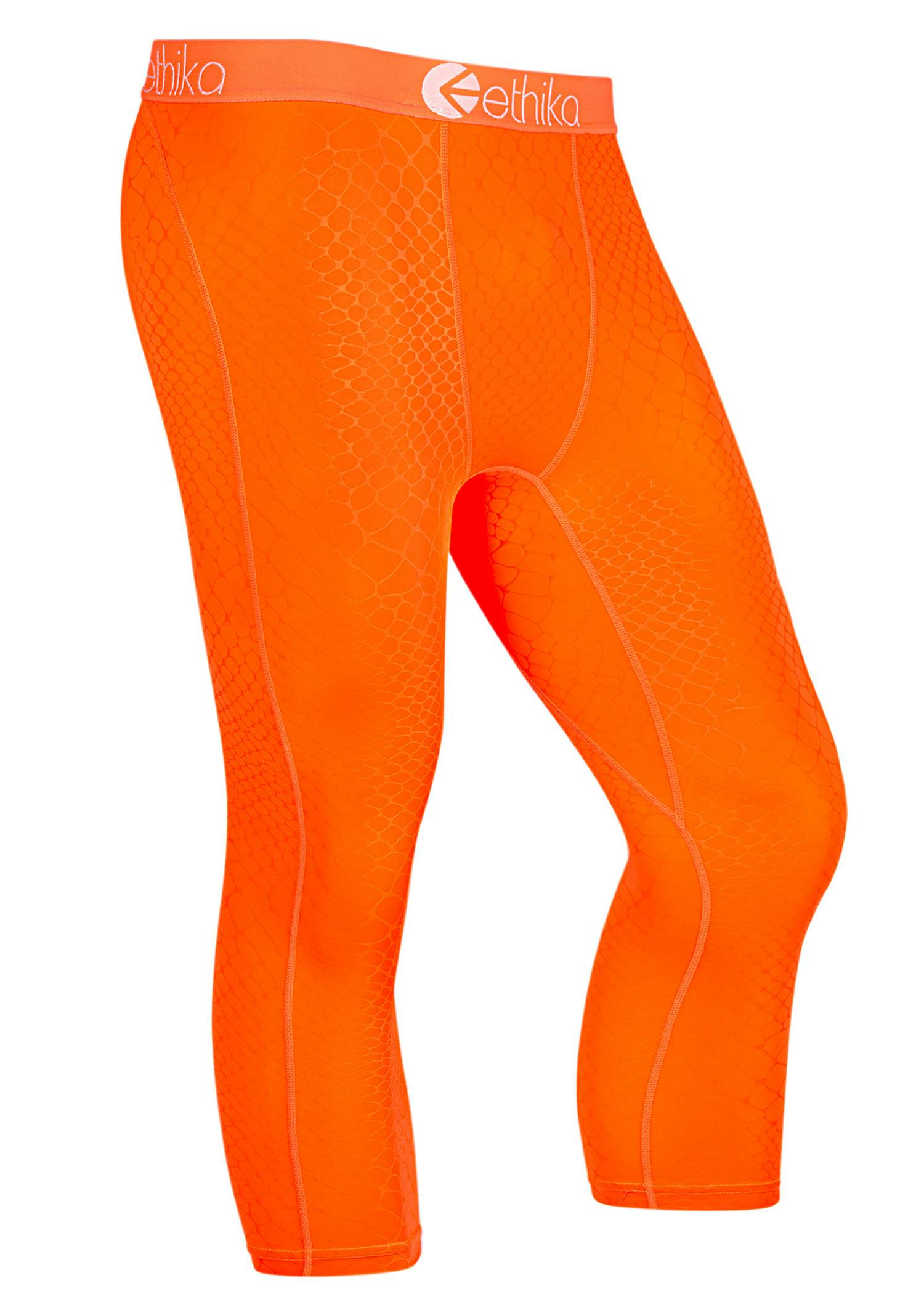 Mens 3/4 Tight 3/4 Embossed Python - Orange | Ethika®